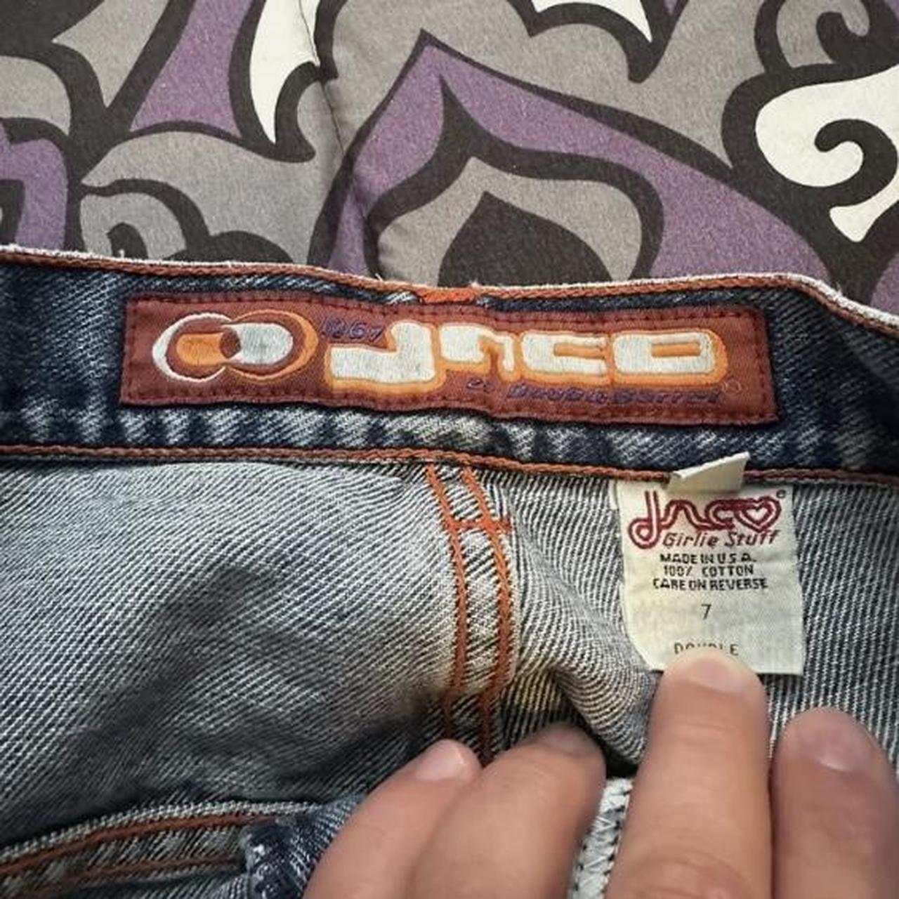 Vintage JNCO streetwear jeans 😎 embroidery on back... - Depop