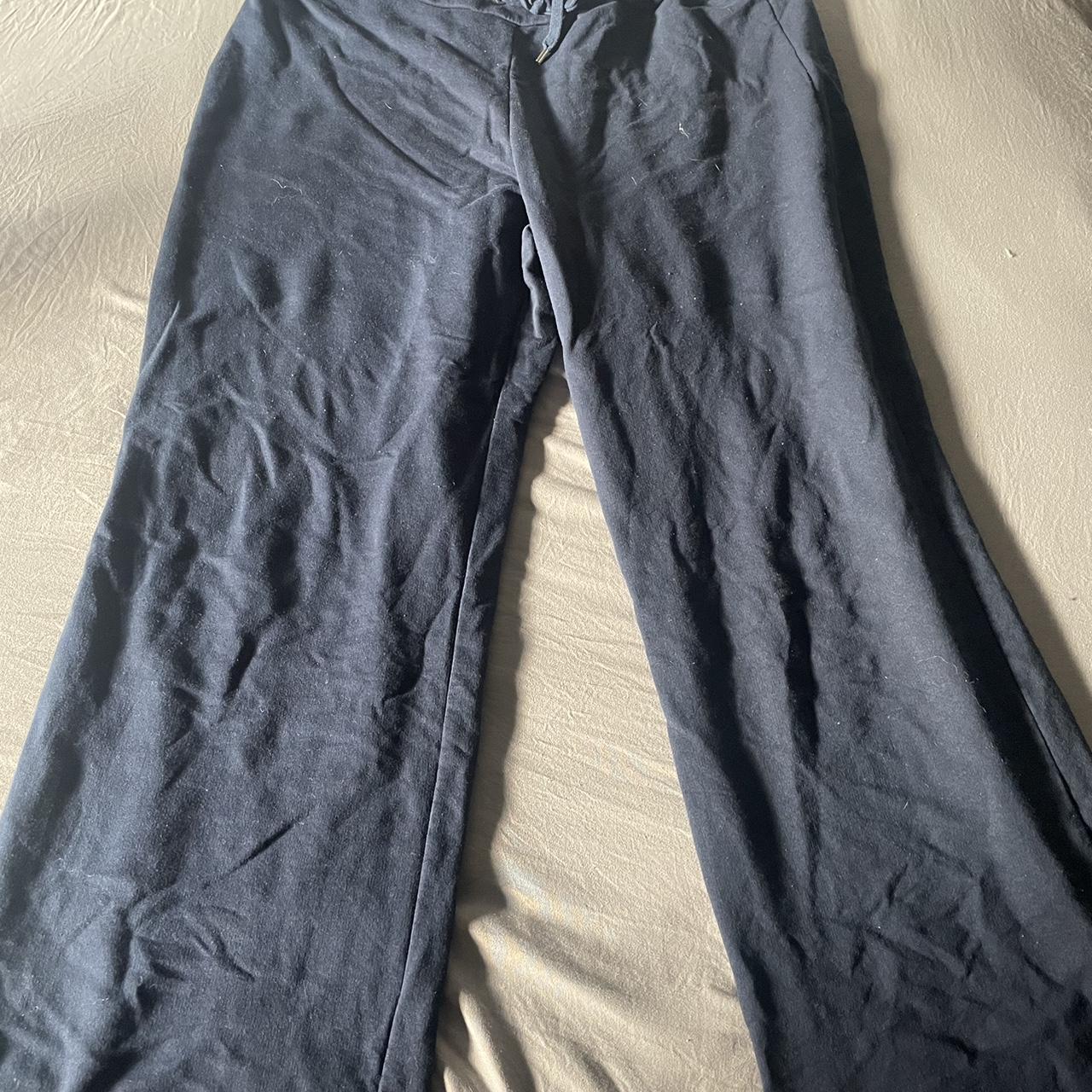 Navy blue low-rise sweats. Thrifted, so tag is... - Depop