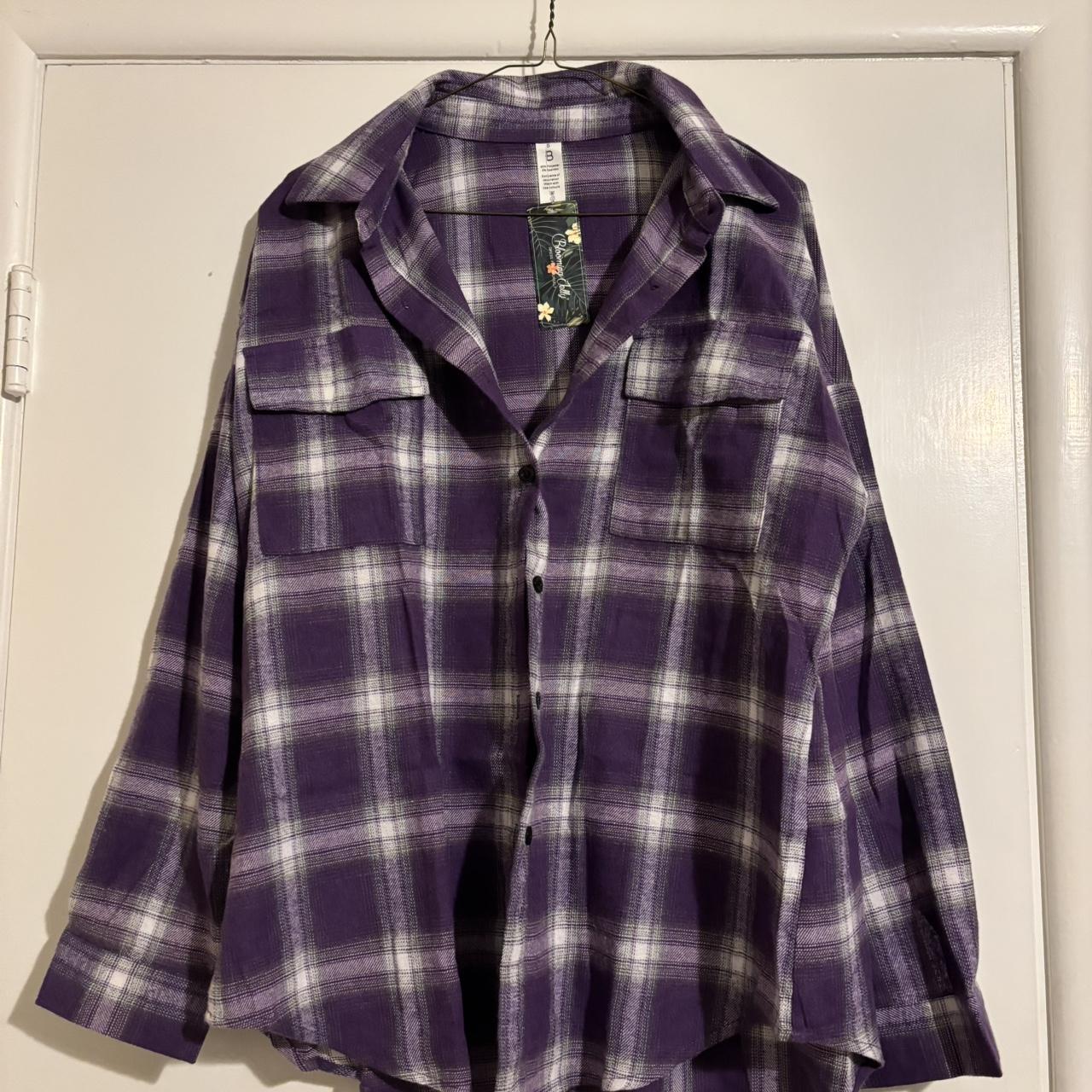 Women’s purple flannel - Depop
