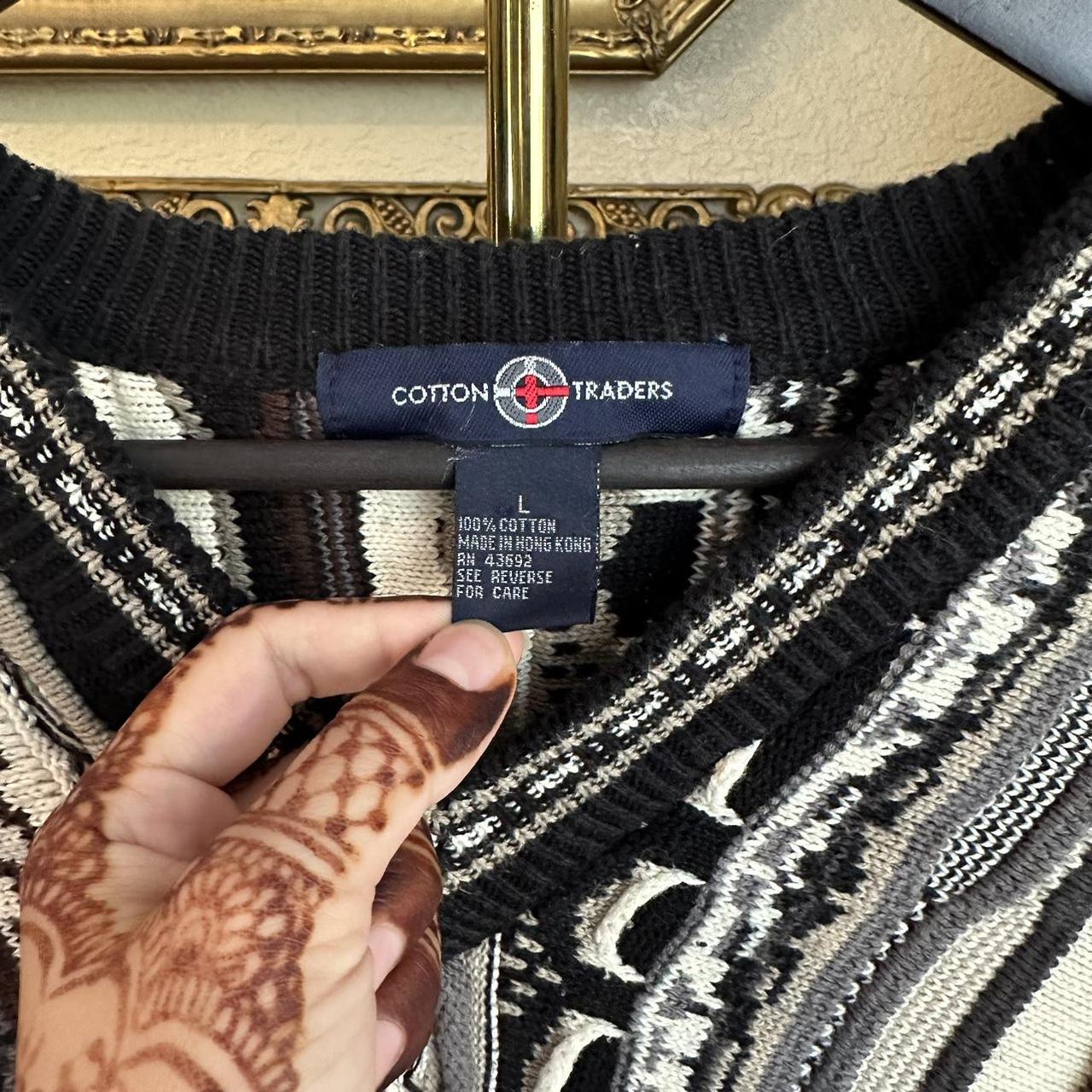 Cotton Traders 90’s Neutral 3D Grandpa Sweater This... - Depop