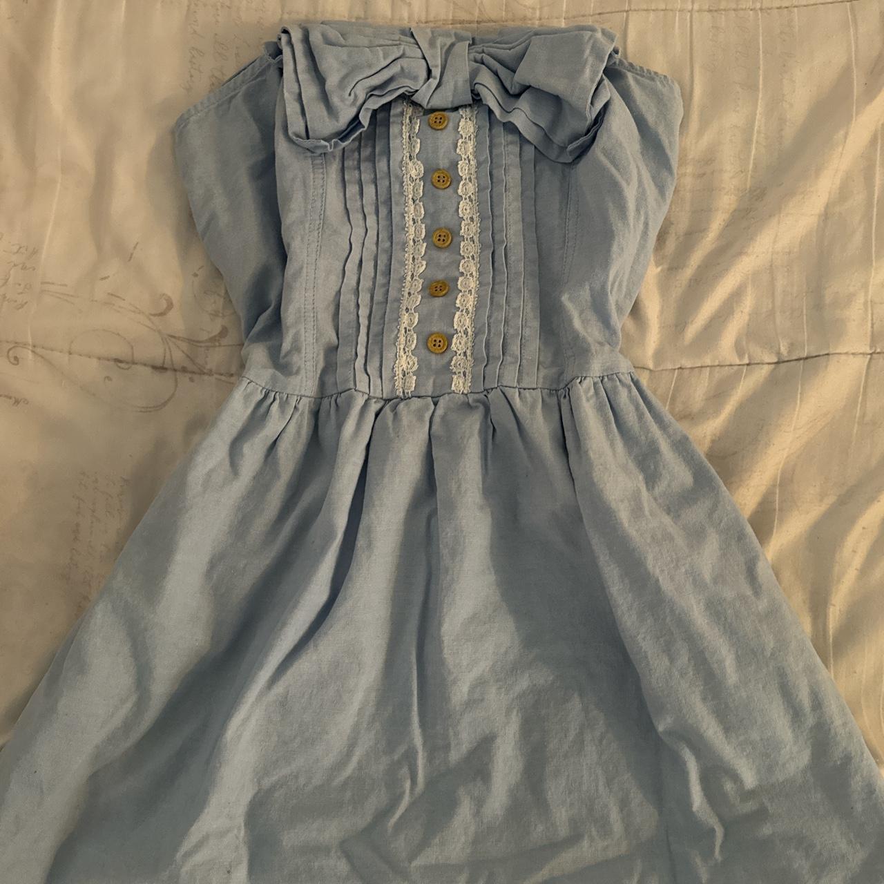 adorable baby blue mini dress (BRAND IS NOT LIZ... - Depop