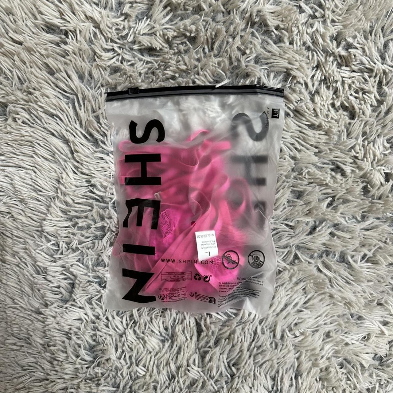 SHEIN Pink Lace 3 Piece Lingerie Set Tried on with... - Depop