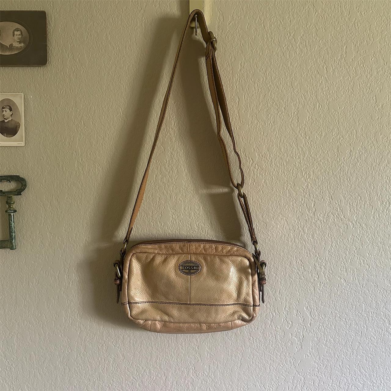 1990s Fossil Tan Genuine Leather Adjustable... - Depop
