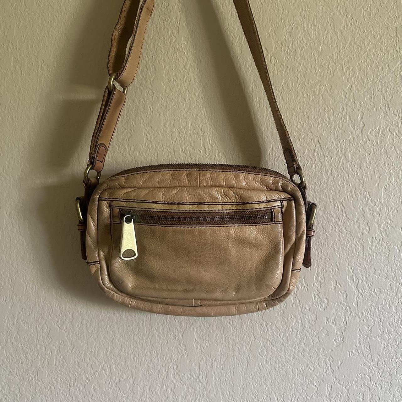 1990s Fossil Tan Genuine Leather Adjustable... - Depop
