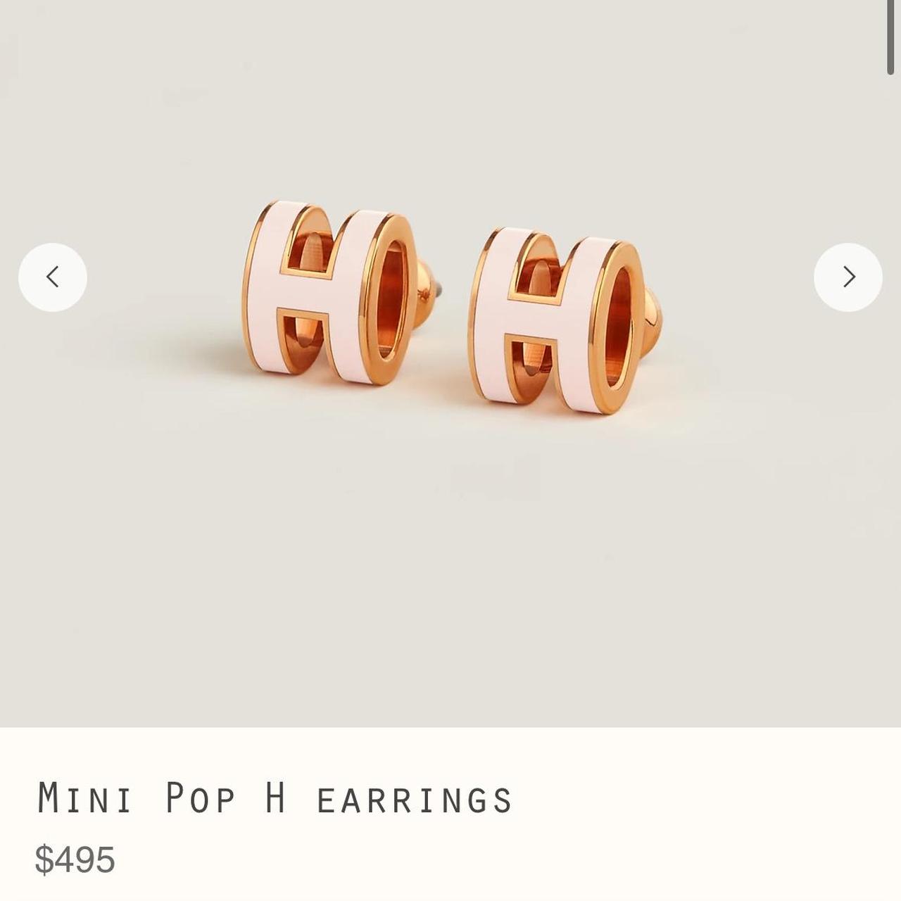 Hermes mini pop H earrings pink Light pink, new... - Depop