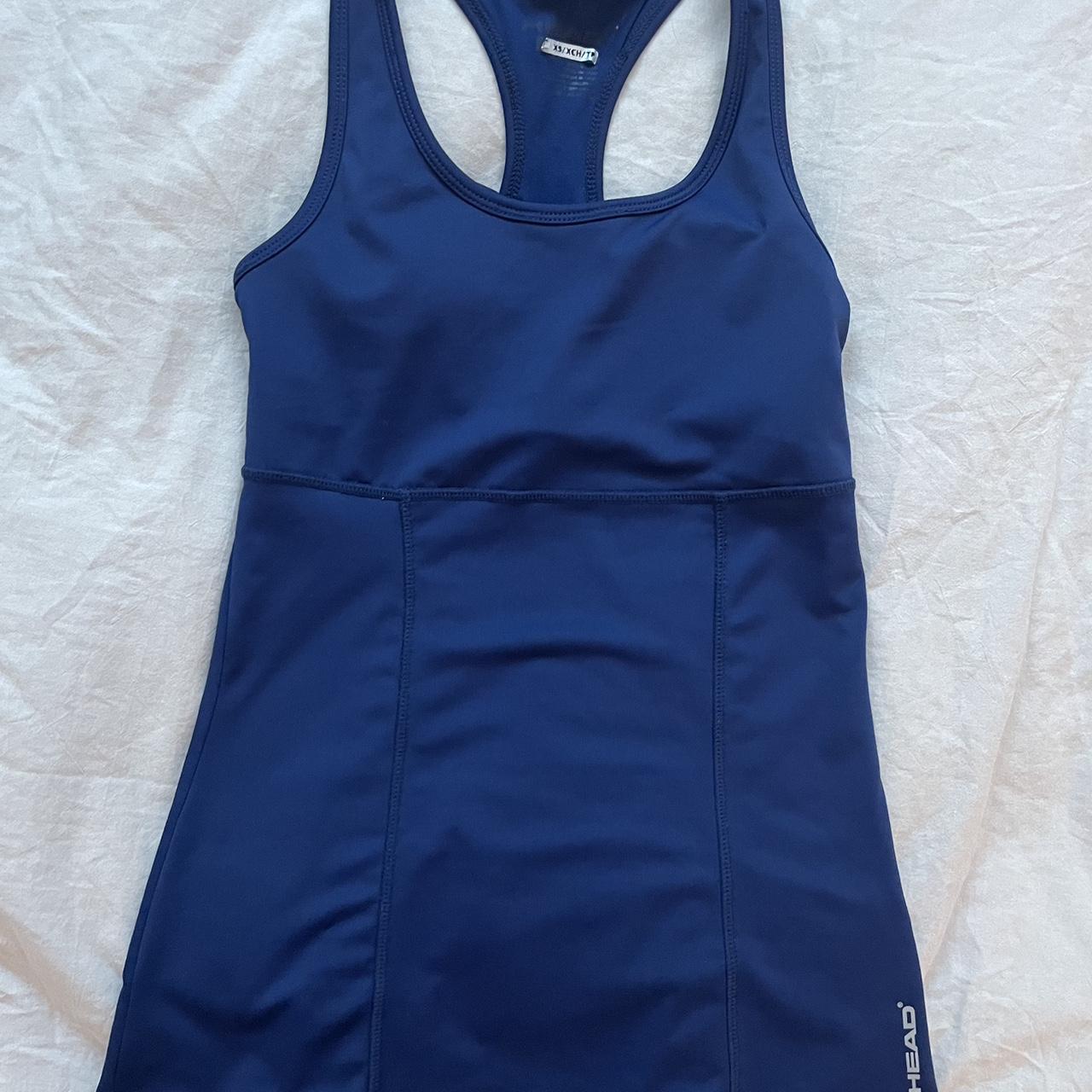 Navy Blue Athletic Tank top slim fit - Depop