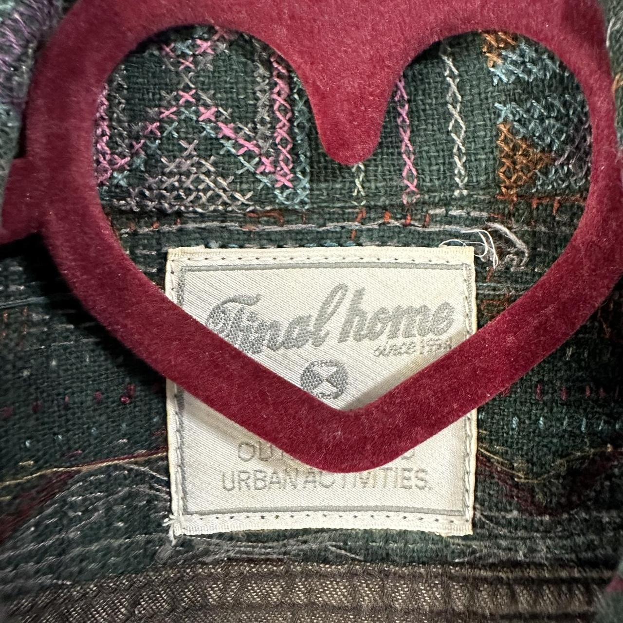 Final Home brown vintage jacket with stitch pattern... - Depop