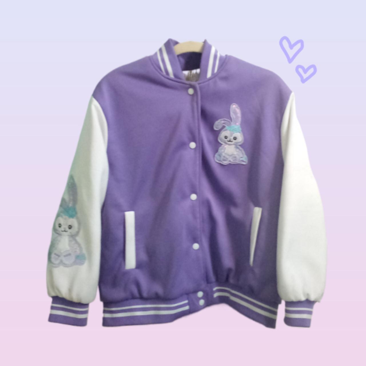 Kawaii Thick and Cozy Light Purple Pastel and White... - Depop