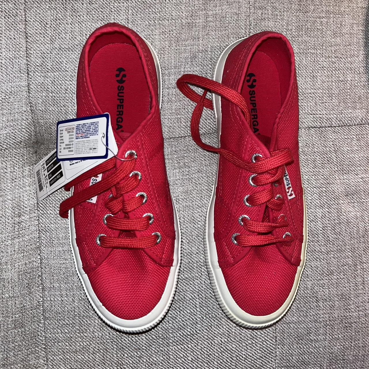 Red Superga Sneakers NWT - Depop
