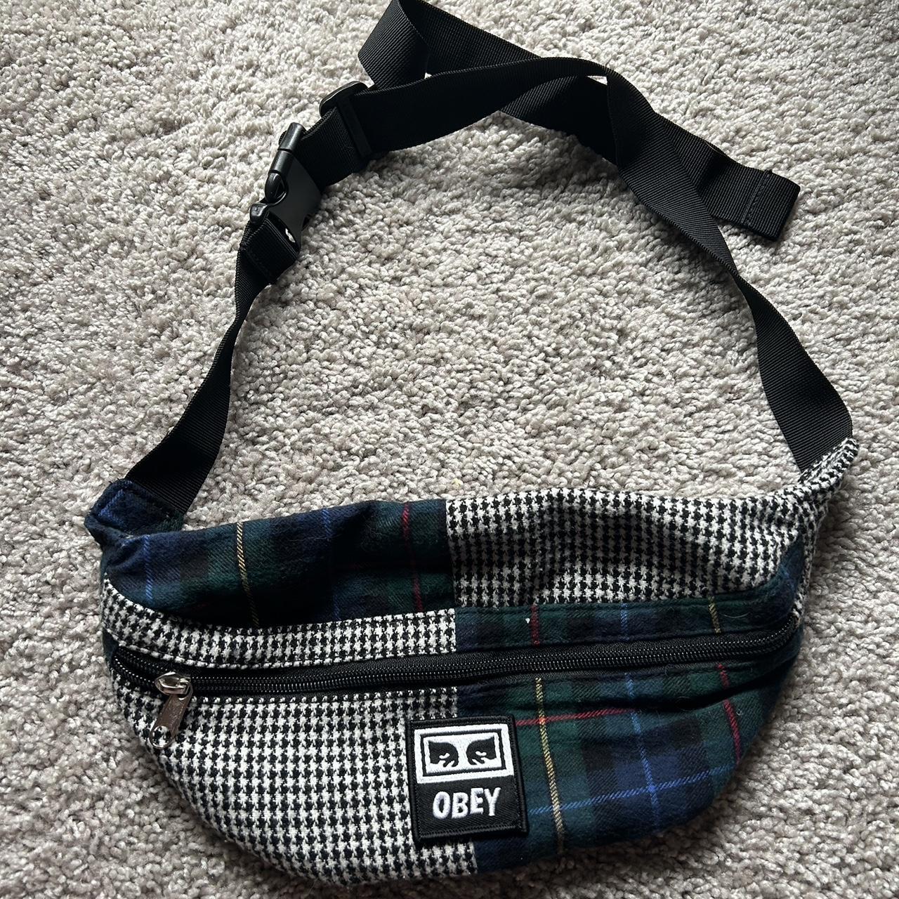 Obey multi patterned fanny pack. Adjustable strap.... - Depop