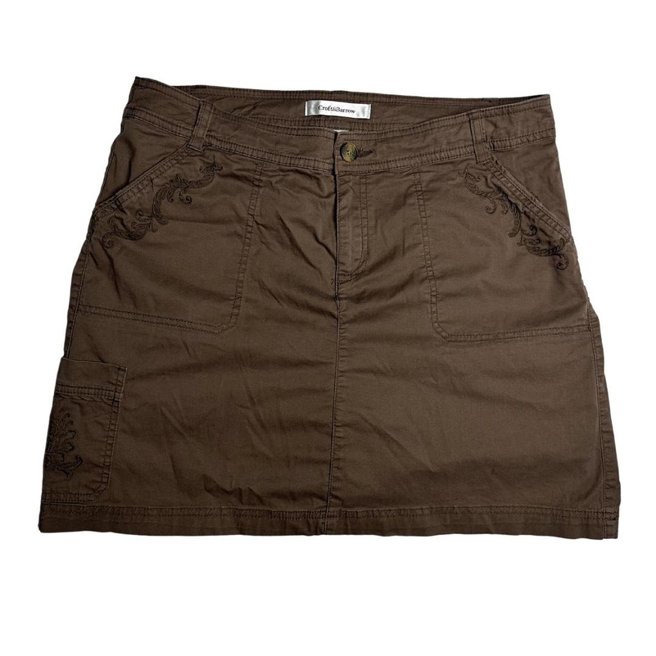 Vintage 90s Cargo Brown Skort Croft And Depop