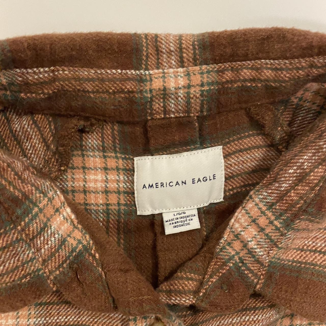 American Eagle Plaid Flannel Size: Women... - Depop
