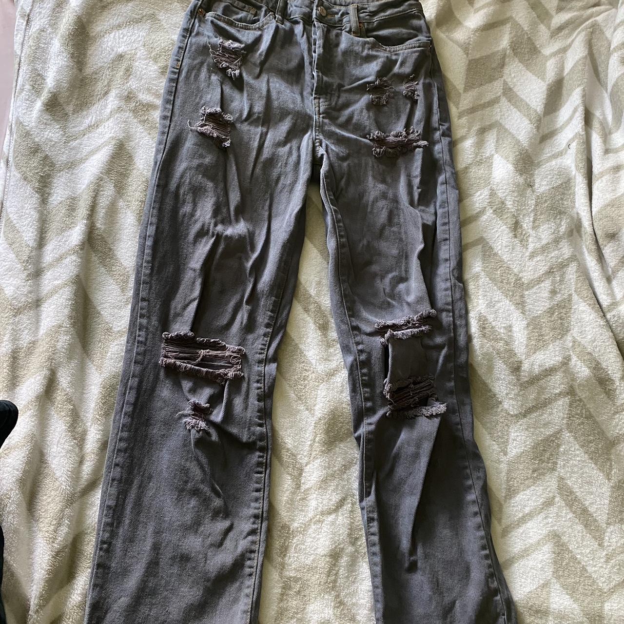 boyfriend fit high waisted grey ripped jeans! brand... - Depop