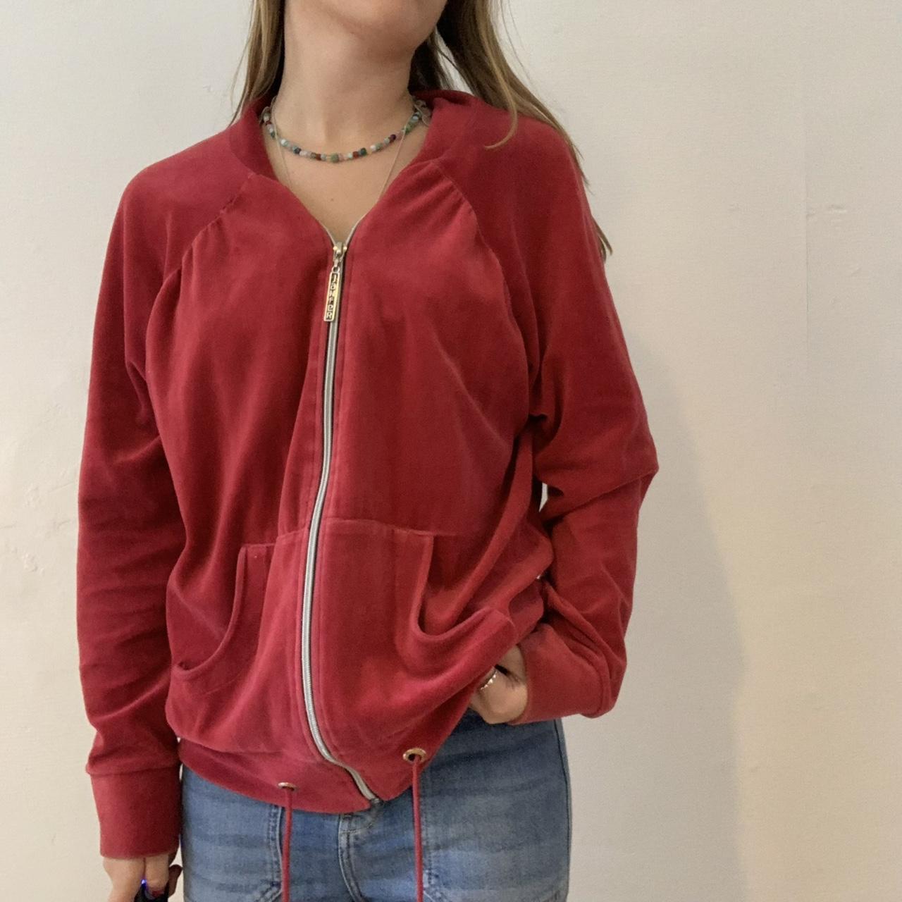 vintage red zip up Message me any questions or... - Depop