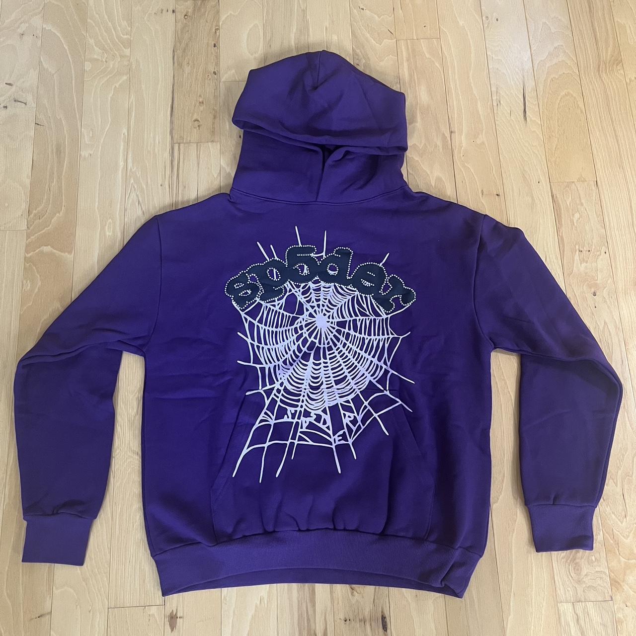Grape Purple Sp5der Web Hoodie Size Medium Brand... - Depop