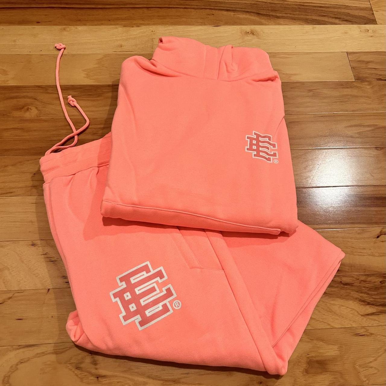 Eric Emanuel Coral Pink Sweatsuit Hoodie and Pants... - Depop