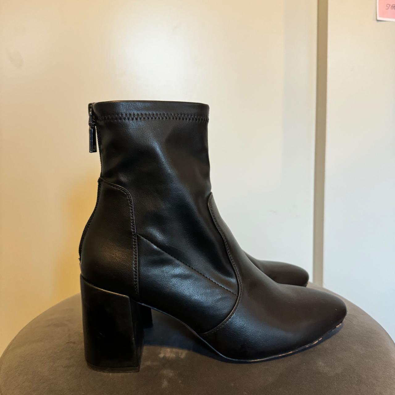 Betts Gang Block Heel Sock Boots Pointed Toe, Zip... - Depop