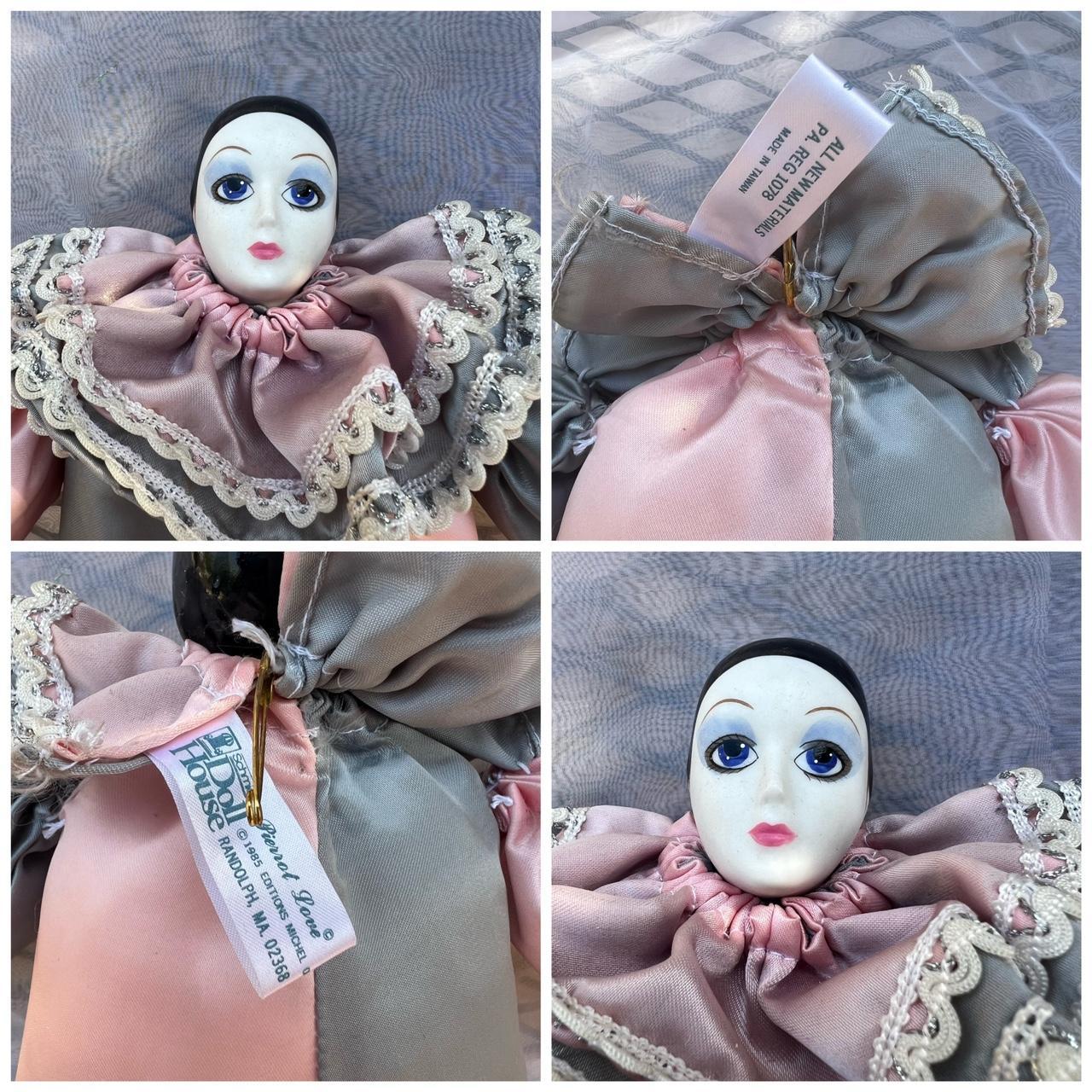 Vintage Pink & Grey Satin Clown Jester Good... - Depop