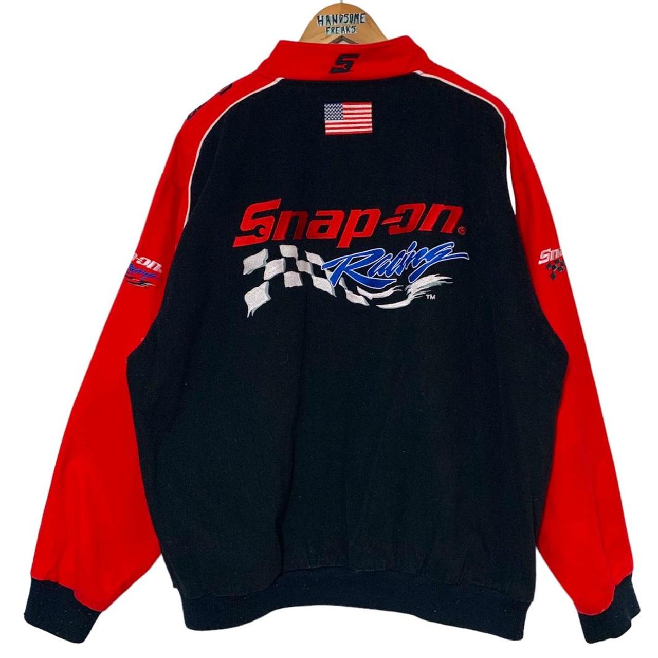 00’s Snap-On Racing Brushed Twill Jacket - Black &... - Depop