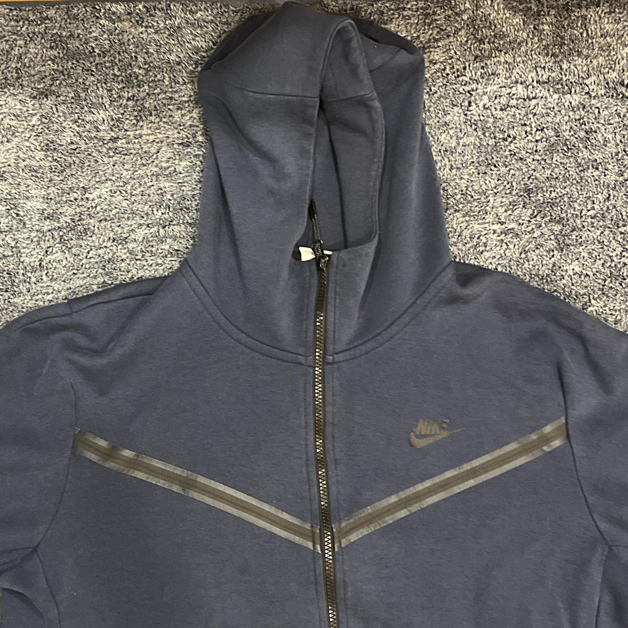 Nike Tech Fleece navy blue hoodie Size Large Used... - Depop