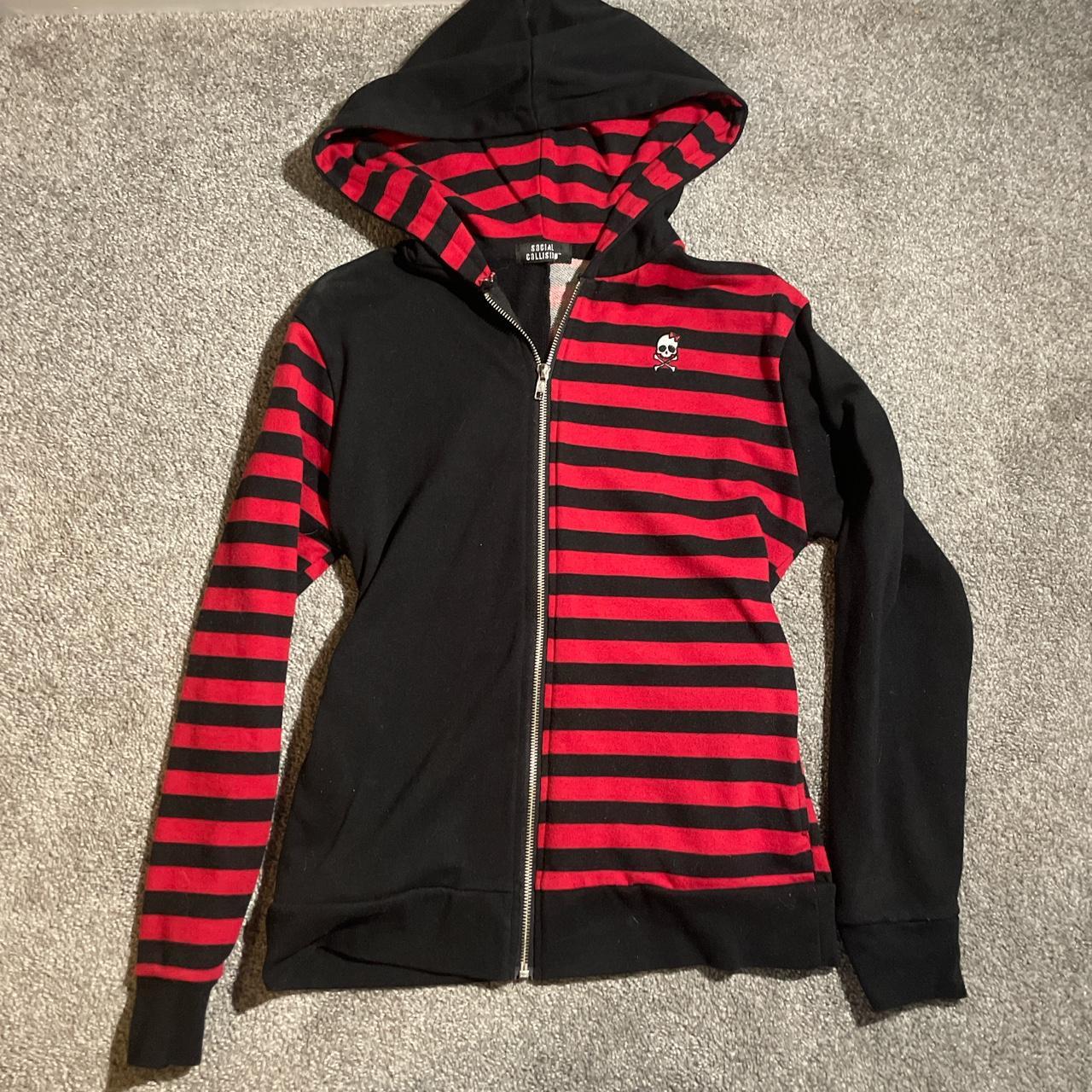 2000s emo social collision hot topic hoodie small - Depop