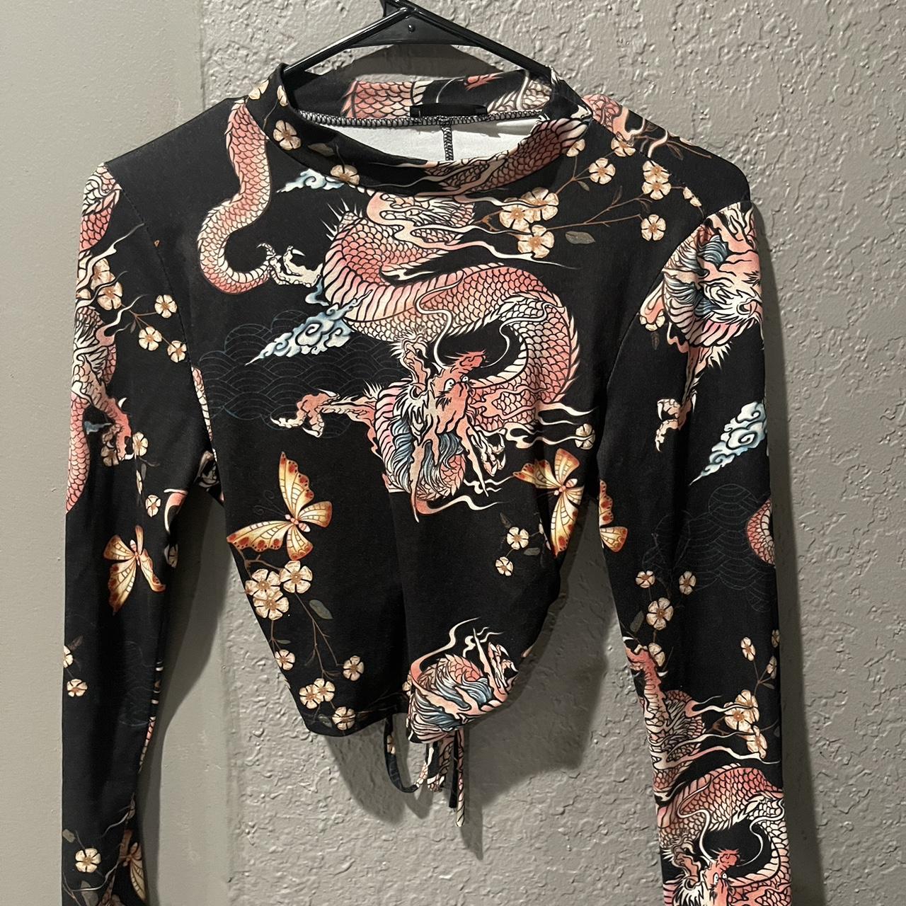 Long sleeve open back, dragon design. Brand new and... - Depop