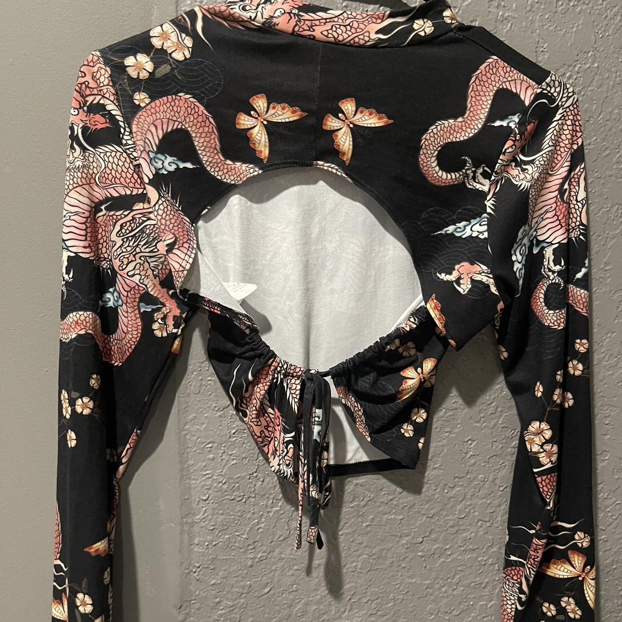 Long sleeve open back, dragon design. Brand new and... - Depop