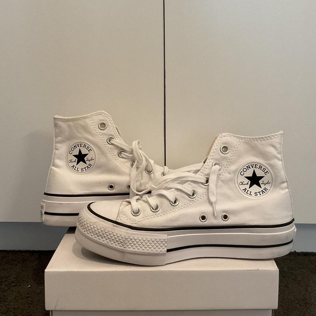White converse all star platform shoes In excellent... - Depop
