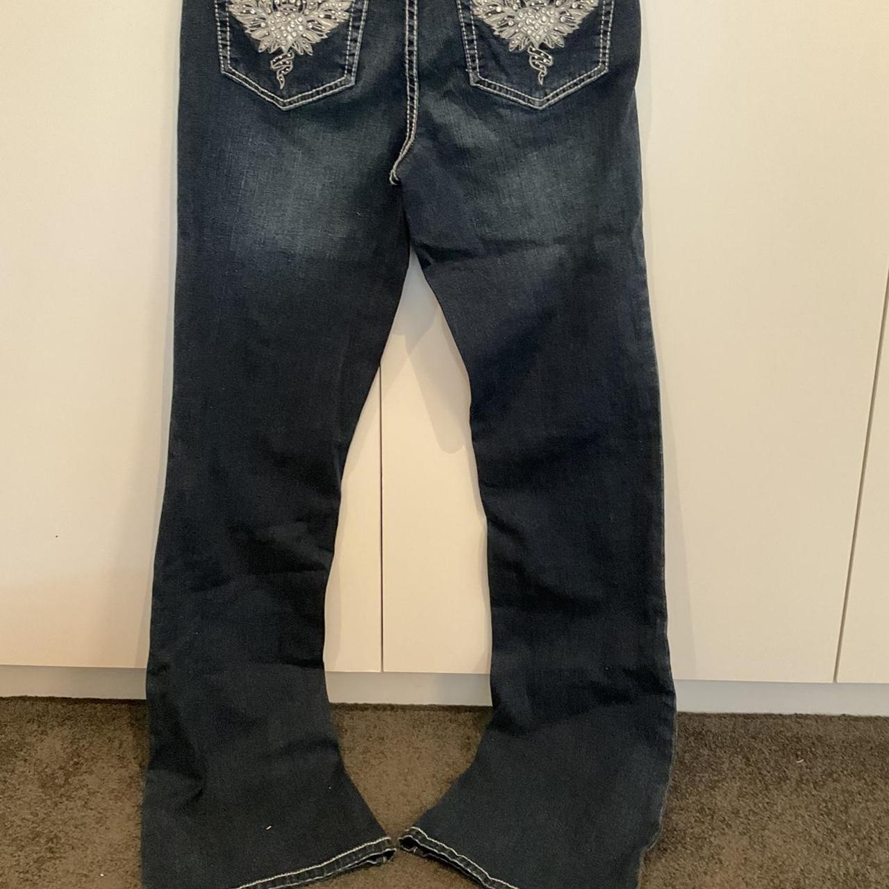 The most insane pair of bedazzled back pocket jeans!... - Depop