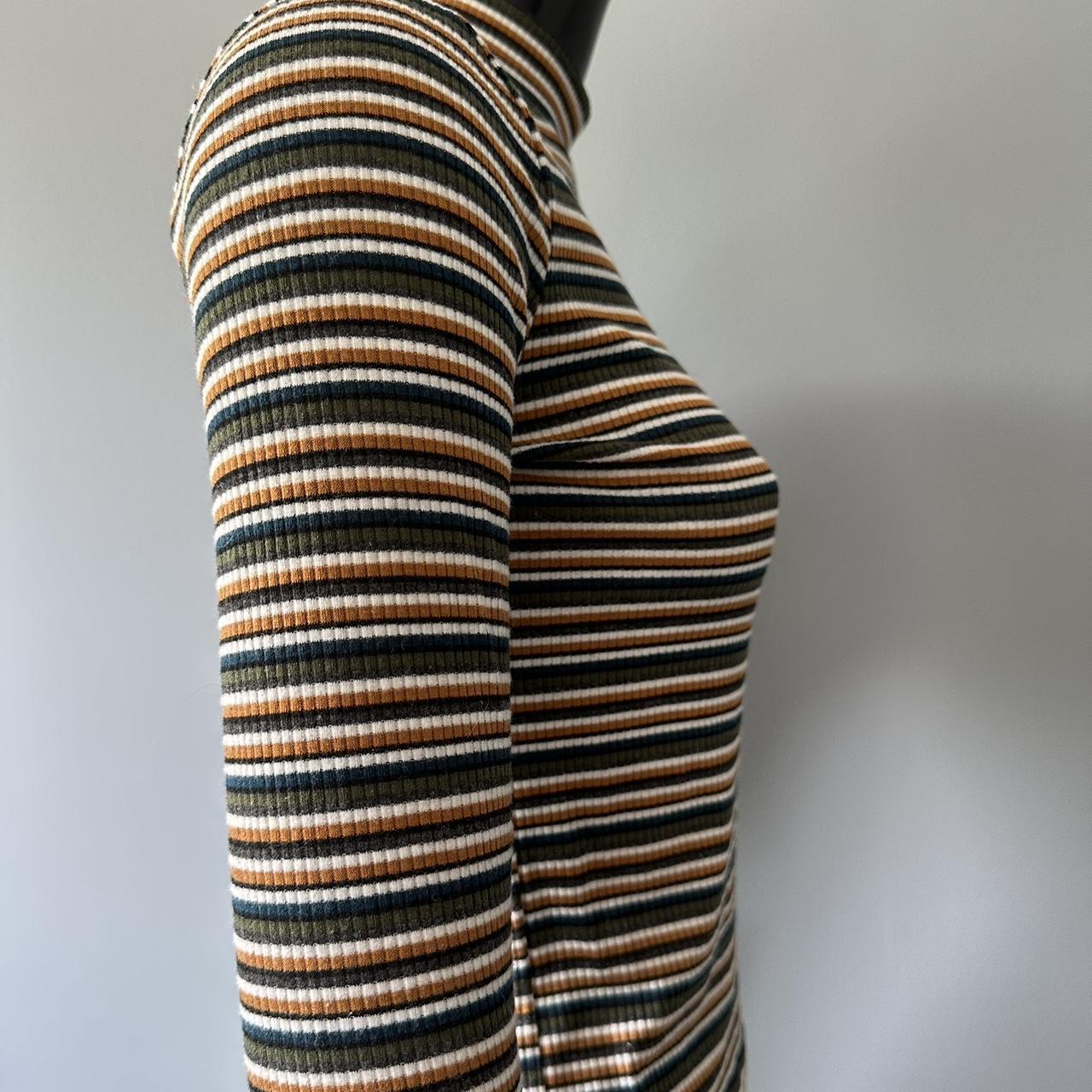 Poof Striped Mock Neck Long Sleeve Women’s size... - Depop