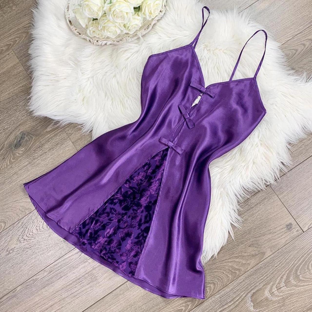 Vintage Valentino Lingerie Slip Dress//Flirty purple... - Depop