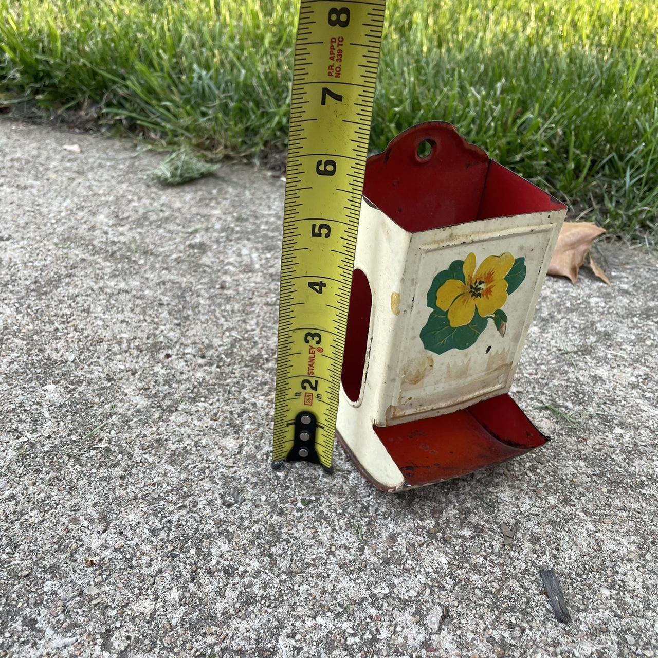 Vintage Kitchen Match Box Holder Wall Mount Tin Red... | Depop