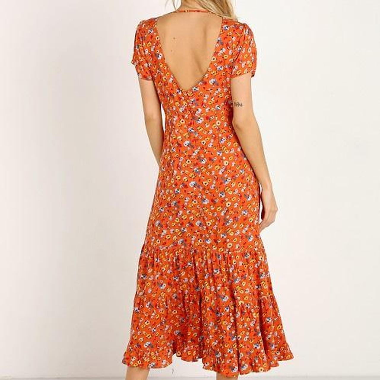 Auguste the label Agnes fleur midi dress Rust... | Depop