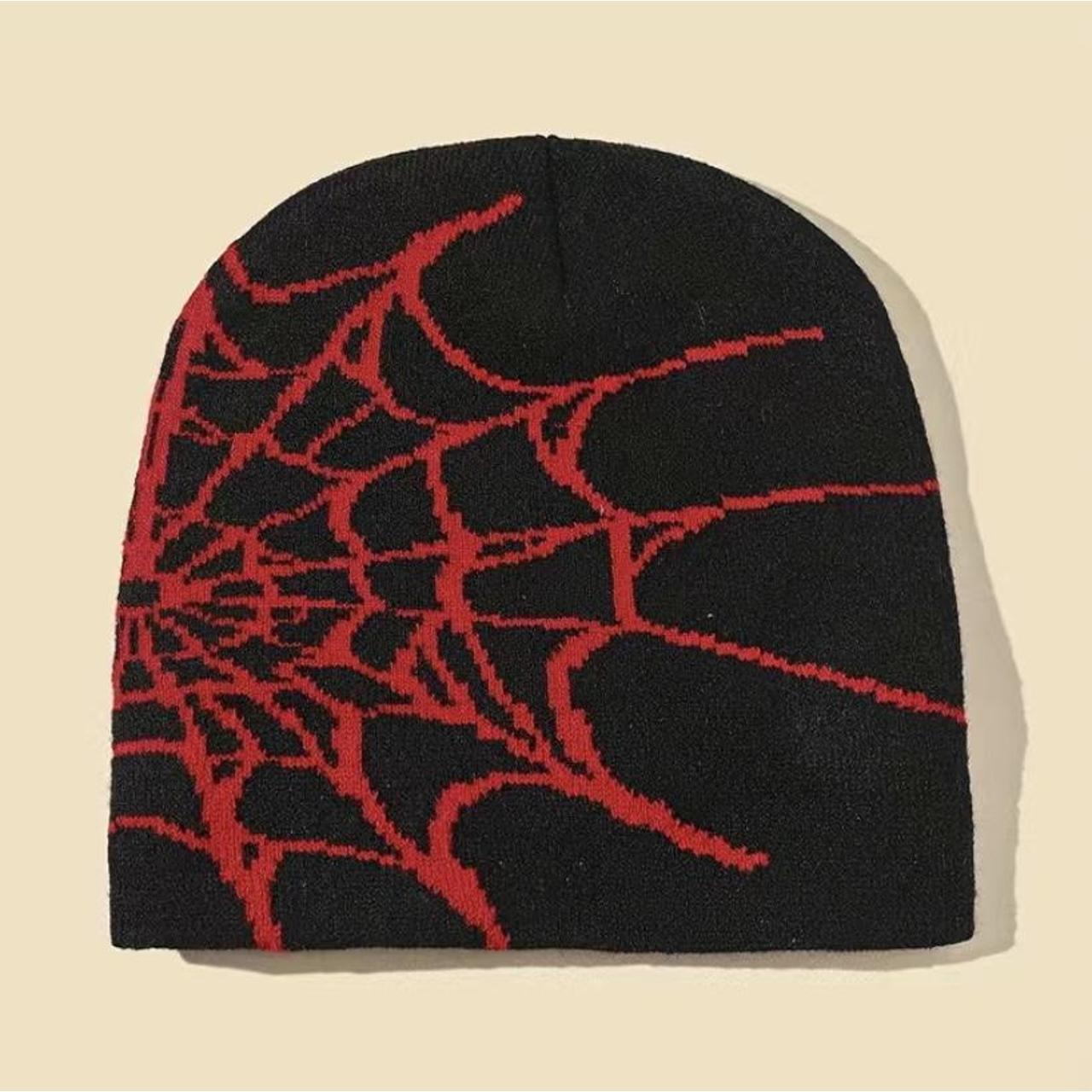 Y2K Style Spider Web Beanie Hat - Thermal... - Depop