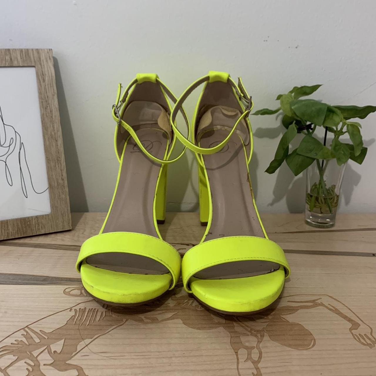 Neon yellow block heels💛 - Depop
