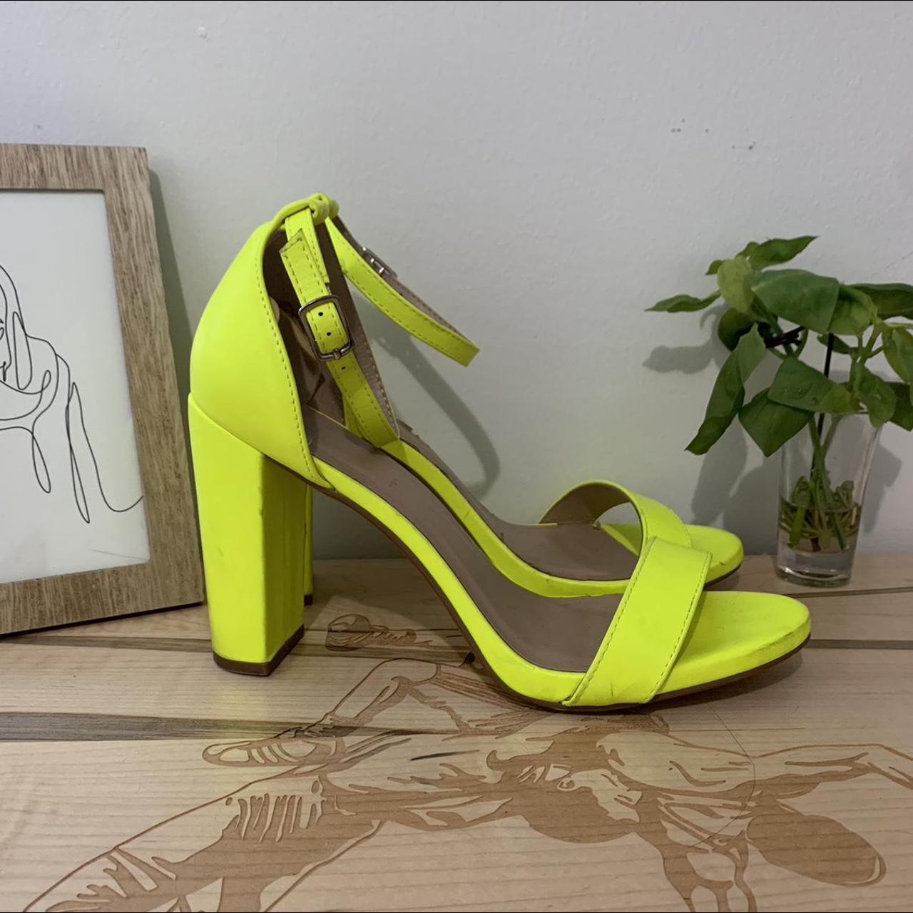 Neon yellow block heels💛 - Depop