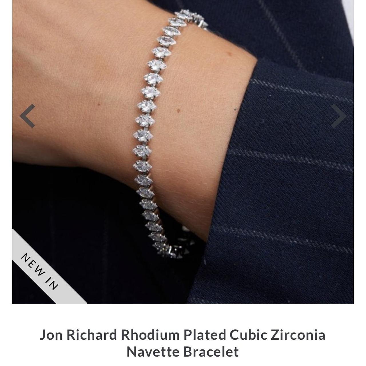 Jon Richard silver and blue cubic zirconia crystal... - Depop