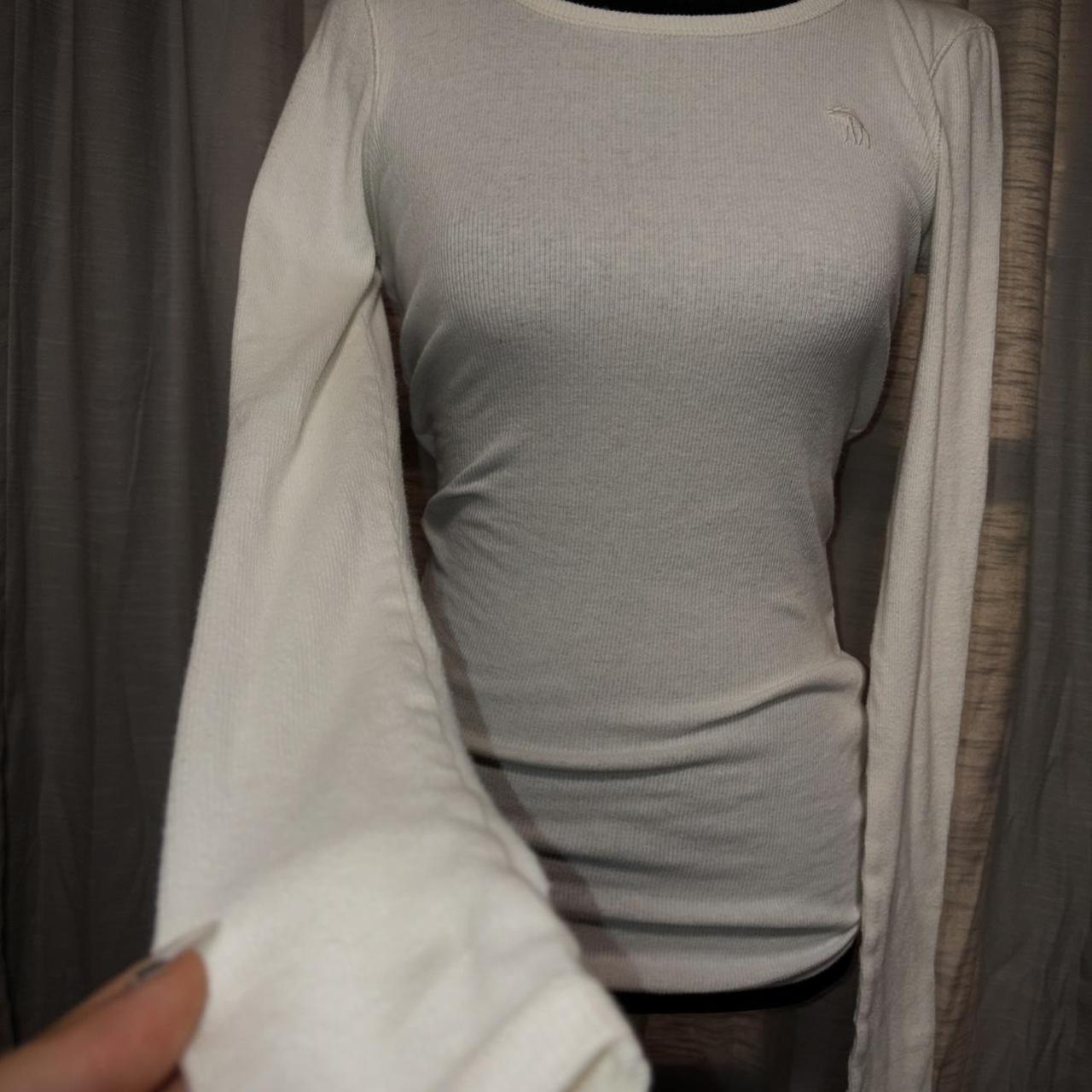 Vintage White Abercrombie & Fitch long sleeve top... - Depop