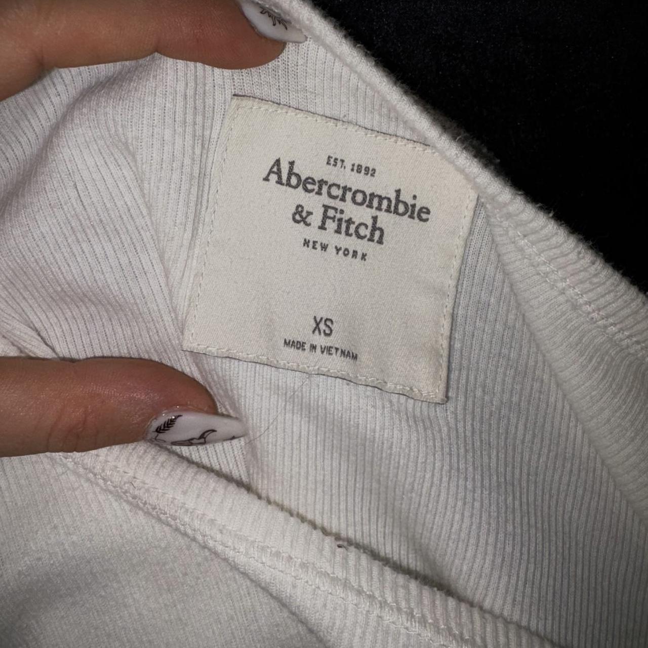 Vintage White Abercrombie & Fitch long sleeve top... - Depop
