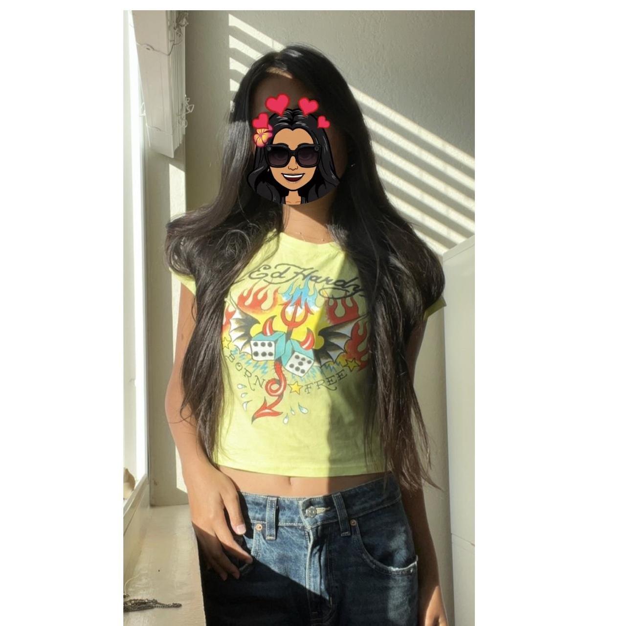 green ed hardy top - Depop