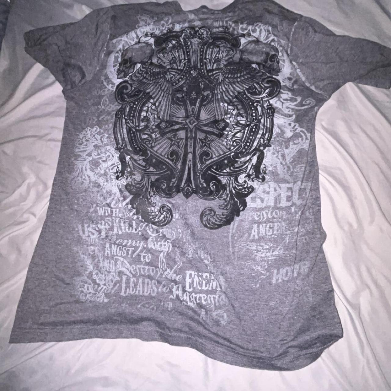 blue and black sick asf affliction like tee🔥 - Depop