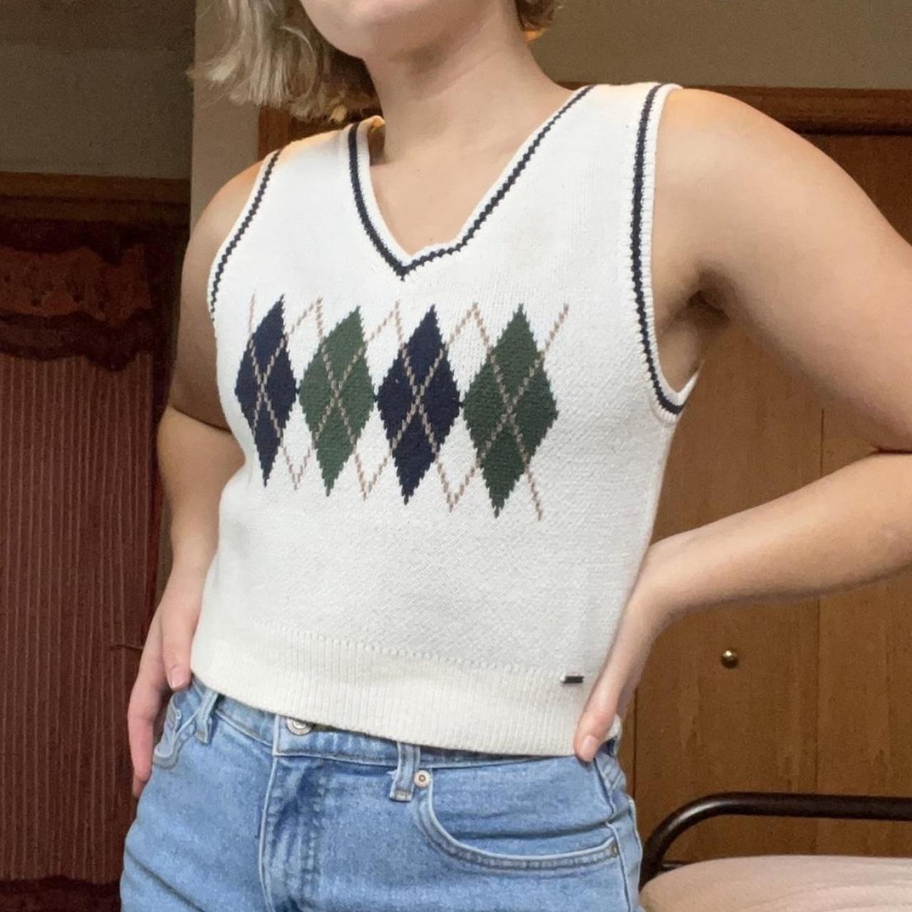 Hollister preppy cropped sweater vest. Perfect... - Depop