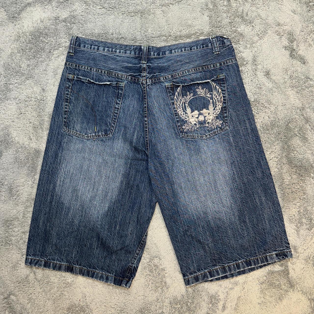 Route 66 skull jorts Y2K (leg opening) 12.5... - Depop