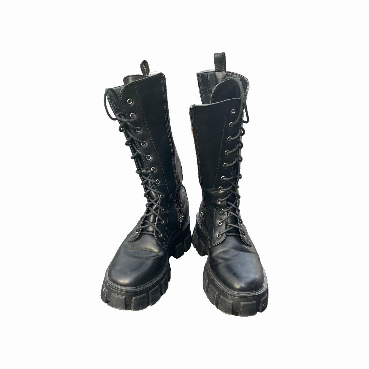 mid calf combat boots! - unmarked/unsure of brand (i... - Depop