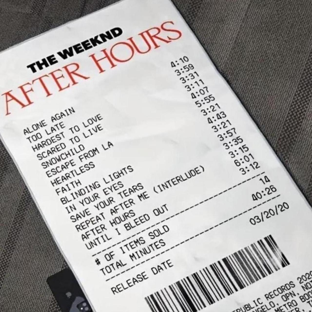 The Weeknd After Hours receipt rug Perfect... | Depop