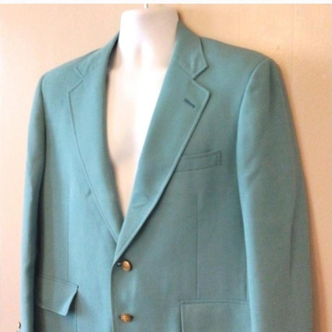 Vintage Powder-Blue Blazer Suit Jacket Men's Size... | Depop