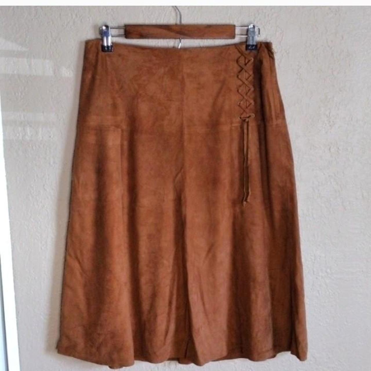 100% Suede Leather Skirt By Sundance, Extremely... - Depop
