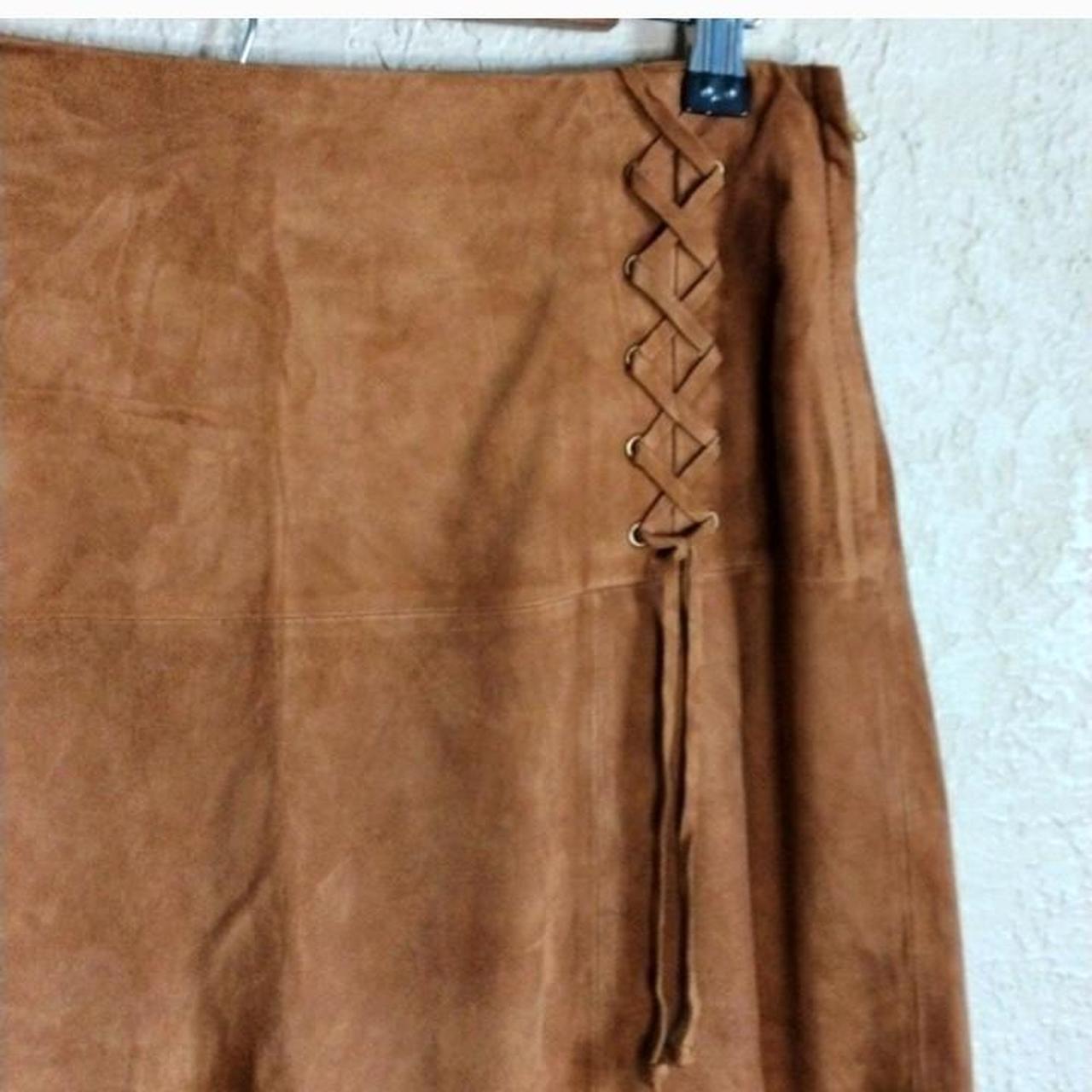 100% Suede Leather Skirt By Sundance, Extremely... - Depop