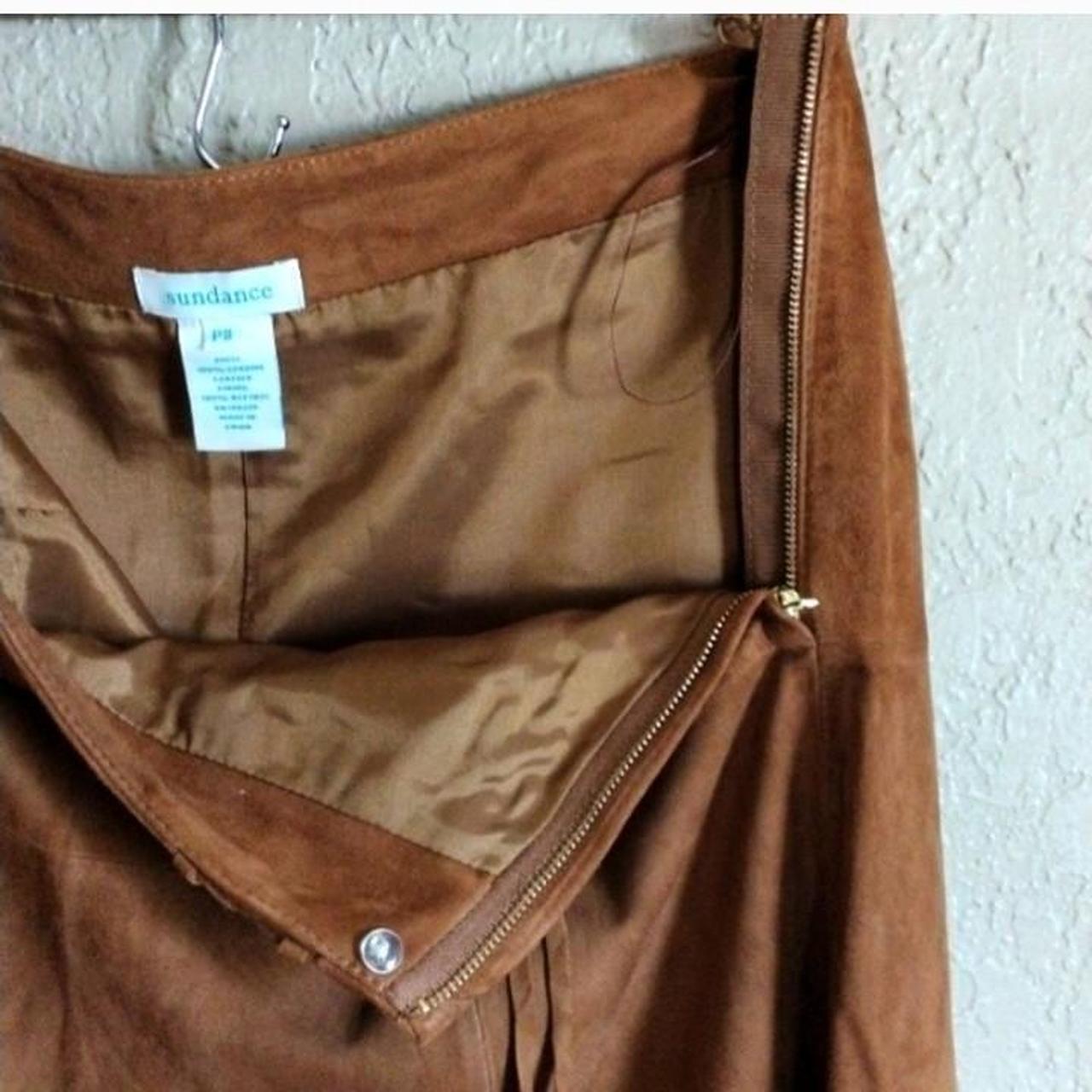 100% Suede Leather Skirt By Sundance, Extremely... - Depop