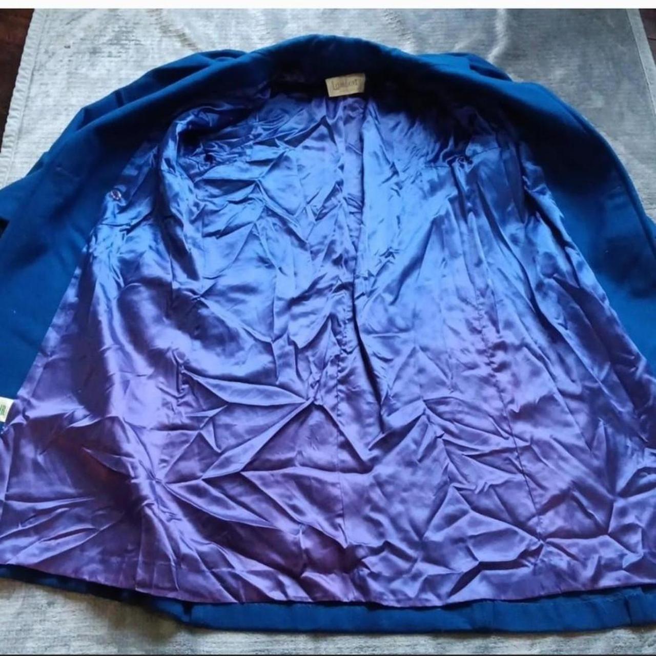 100% Wool Vintage Navy Blue Trench, Long Fall Winter... | Depop